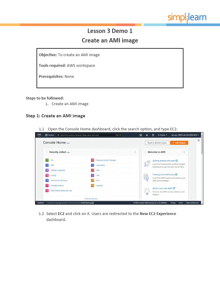 01 - Create An AMI Image | PDF