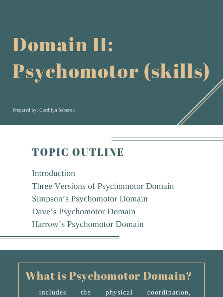 Domain II Psychomotor (Skills) | PDF | Perception | Learning
