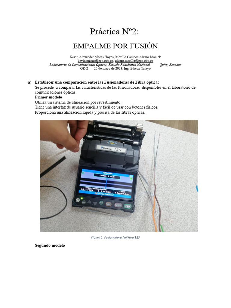 Comparativa de Fusionadoras de Fibra Óptica | PDF | Fibra óptica | Óptica