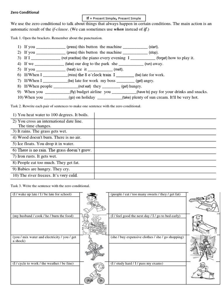 Zero Conditional Fun Activities Games Grammar Drills - 37212 | PDF