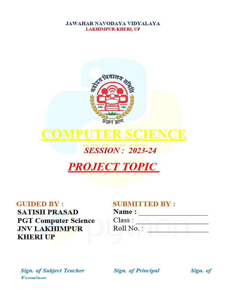 Class XII Computer Science Project | PDF