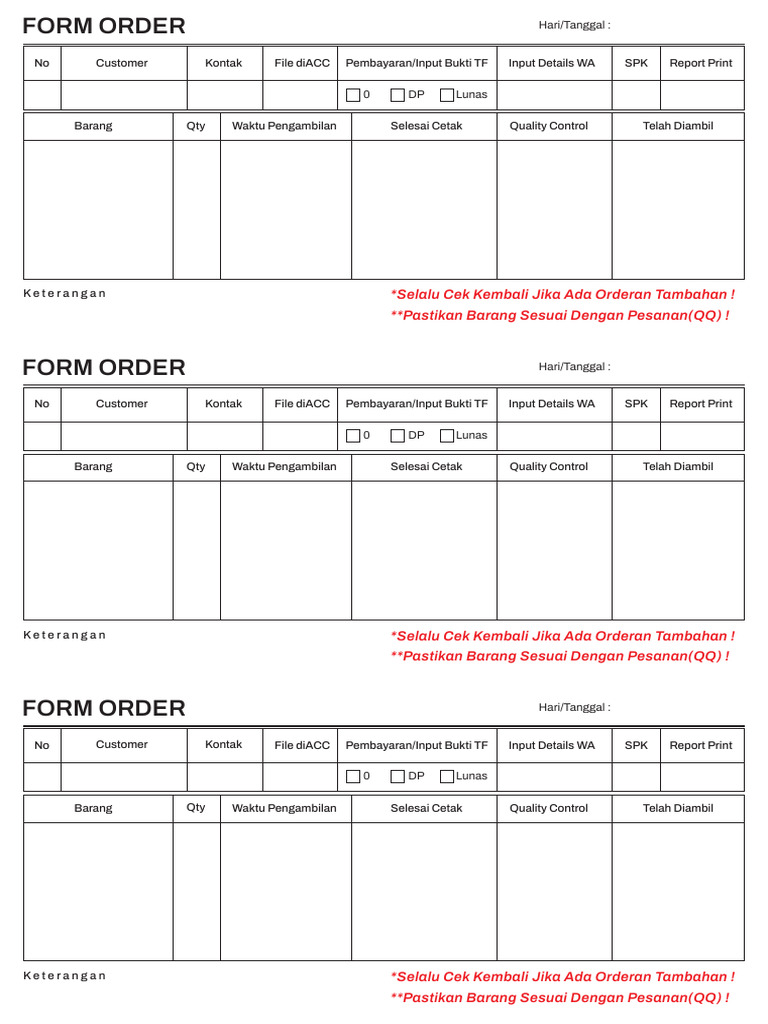 Form Order | PDF