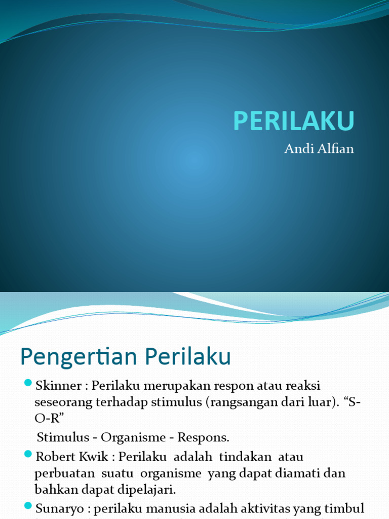 Definisi dan Klasifikasi Perilaku | PDF