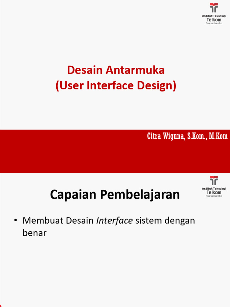 Prinsip Desain Antarmuka Pengguna | PDF