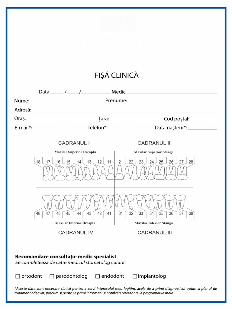 Fisa-Pacient Model | PDF