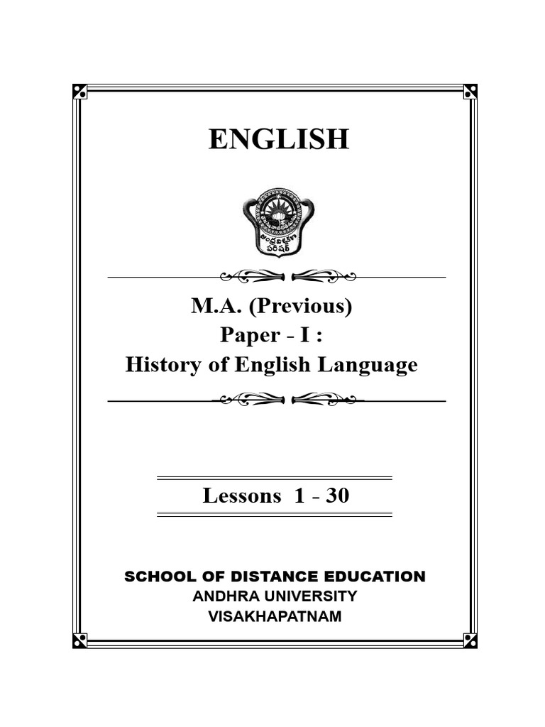 Syllabus-History of English Language | PDF | English Language | Linguistics