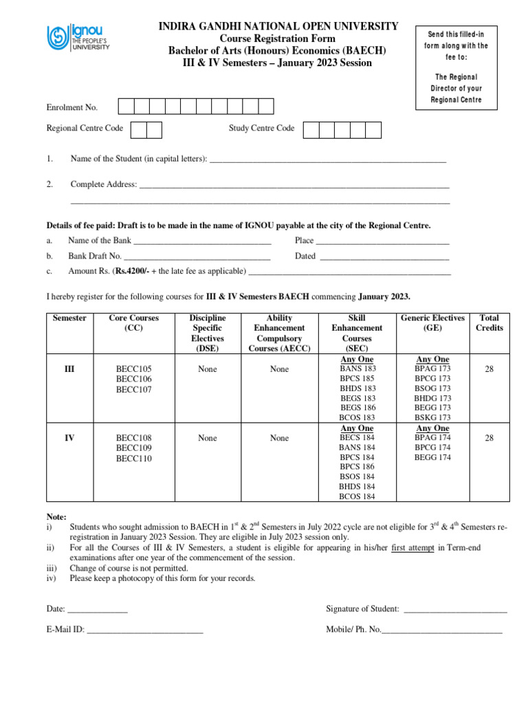 RR Forms of BA B - SC - Honours Jan 2023 | PDF