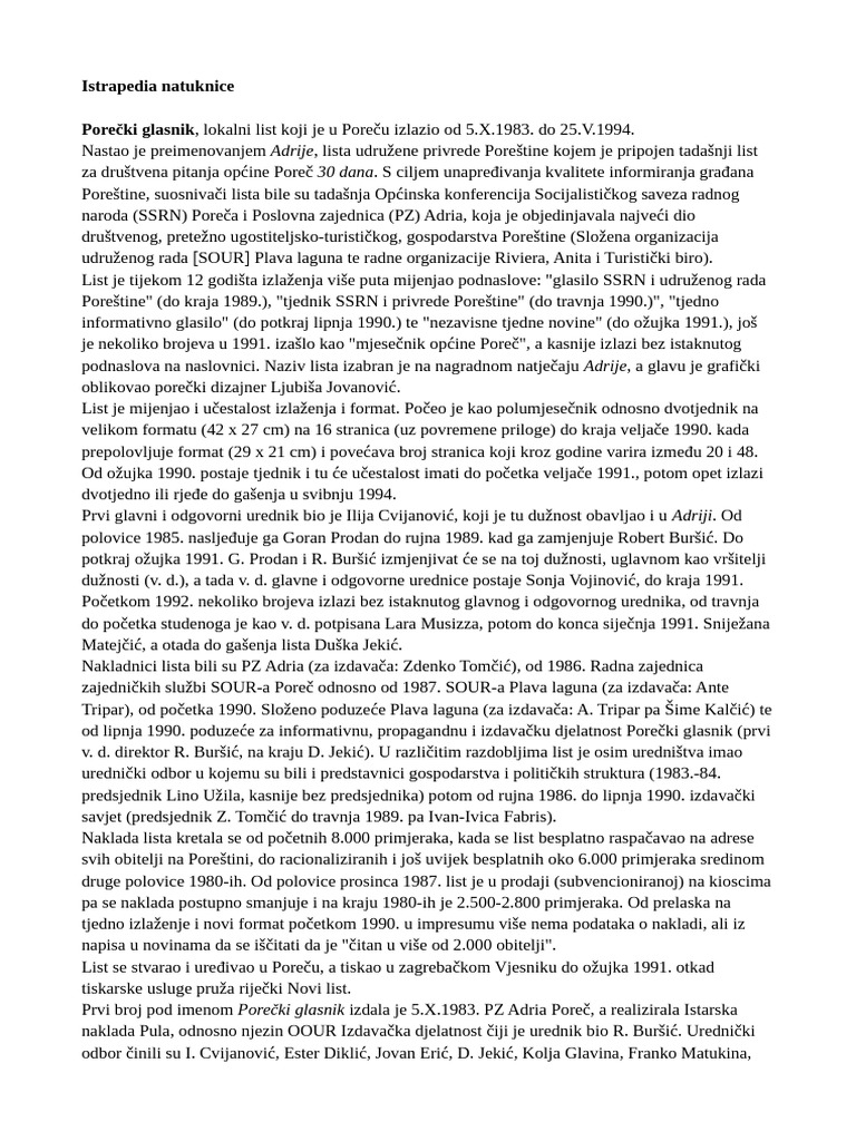 Porecki Glasnik Martina Dodic GP | PDF