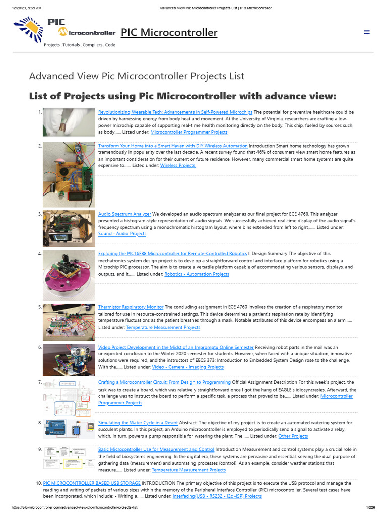 Advanced View Pic Microcontroller Projects List - PIC Microcontroller | PDF | Microcontroller ...