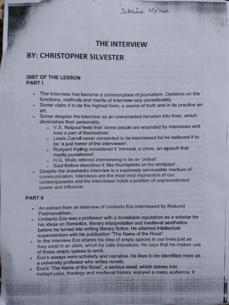 The Interview Pdf Novels