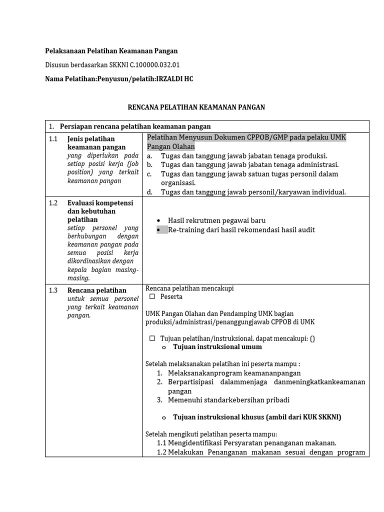 Pelatihan Keamanan Pangan oleh Dwi Andayani | PDF | Teknologi & Rekayasa