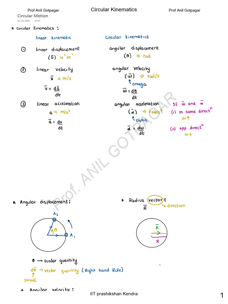 Circular Motion Achievers | Download Free PDF | Motion (Physics) | Kinematics