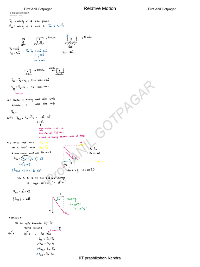 Relative Motion AChievers | PDF