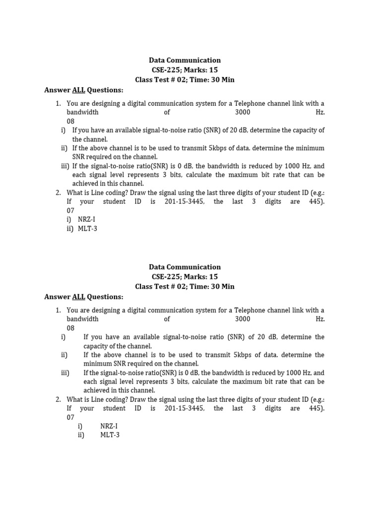 Class Test 02-PC-C | PDF