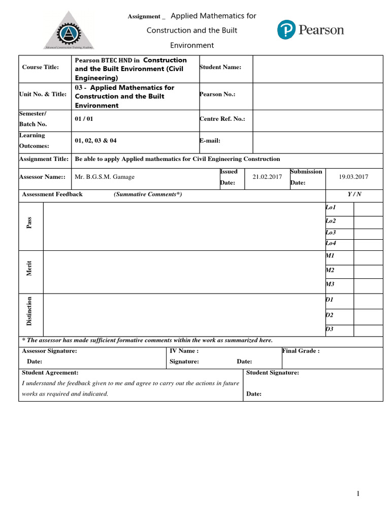 Applied Mathematics For Construction and The Built Environment | PDF ...