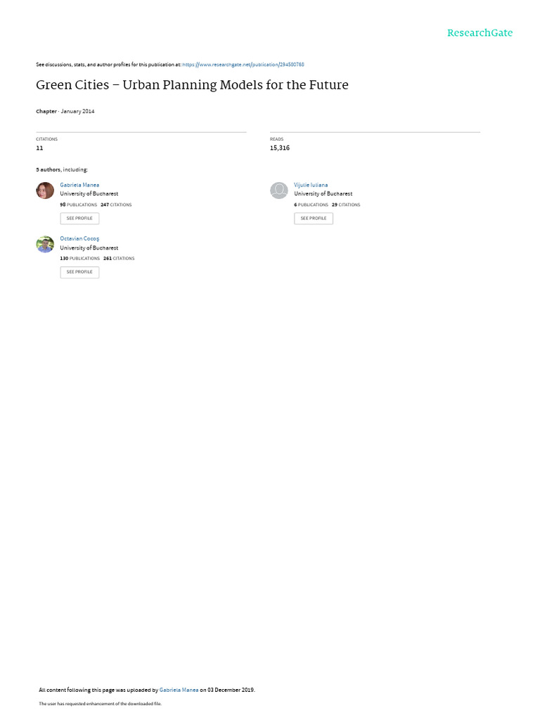 Green Cities Urban Planning Models of The Future | PDF | Sustainable ...