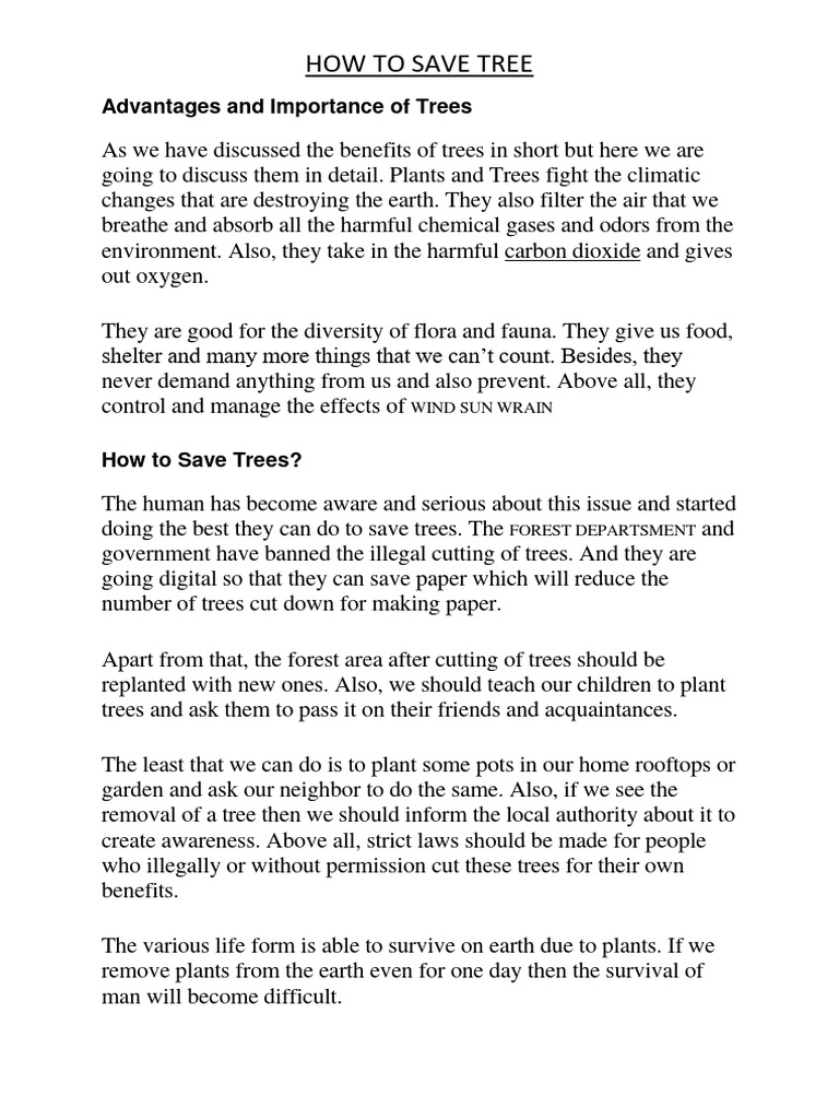 How To Save Tree-4 | PDF