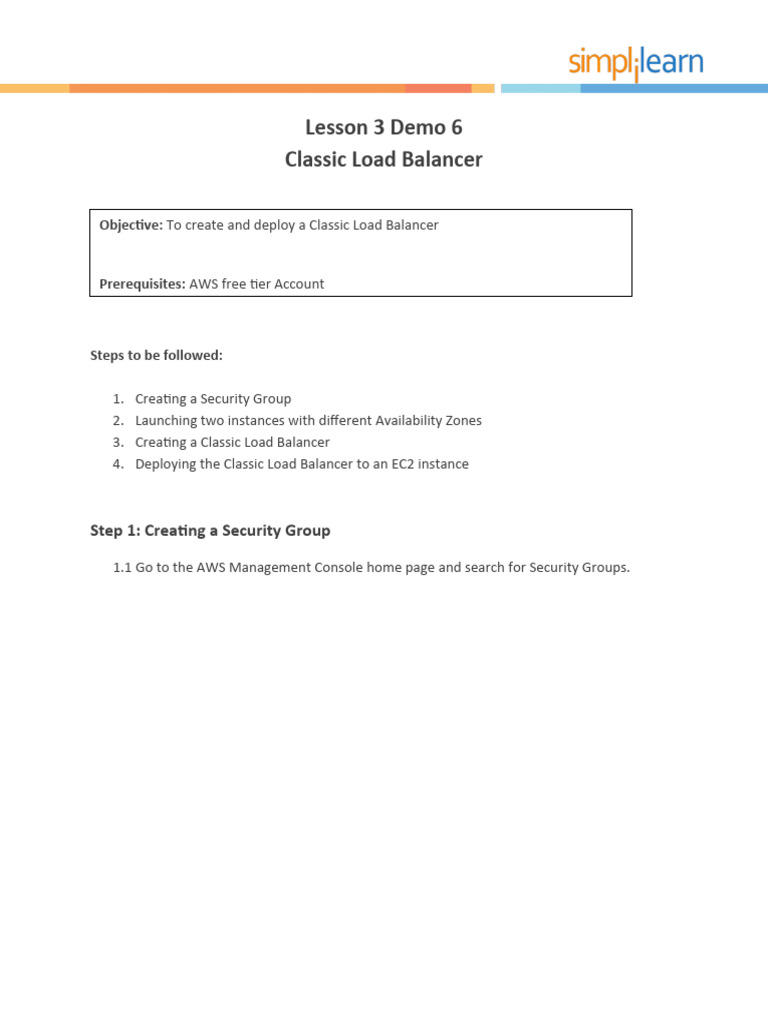 06 Classic Load Balancer | PDF | Load Balancing (Computing) | World Wide Web