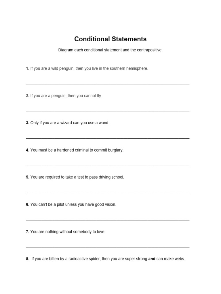 Conditional Statements Drill | PDF