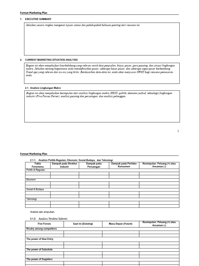 Format Rencana Pemasaran Efektif | PDF