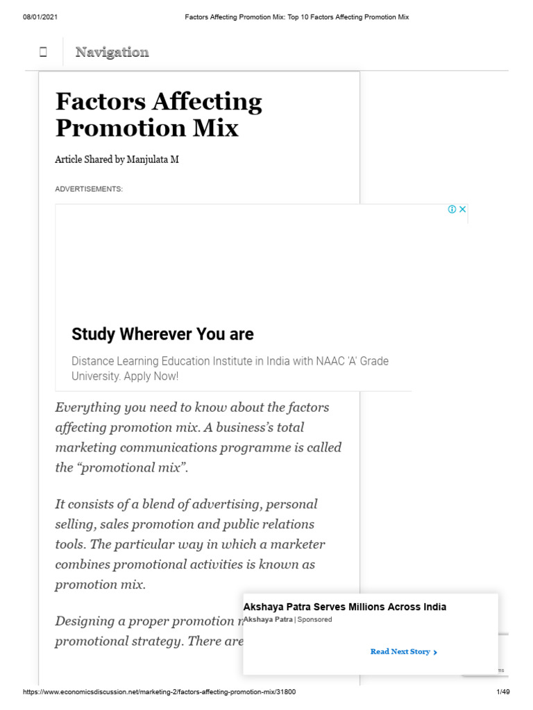 Factors Affecting Promotion Mix - Top 10 Factors Affecting Promotion ...
