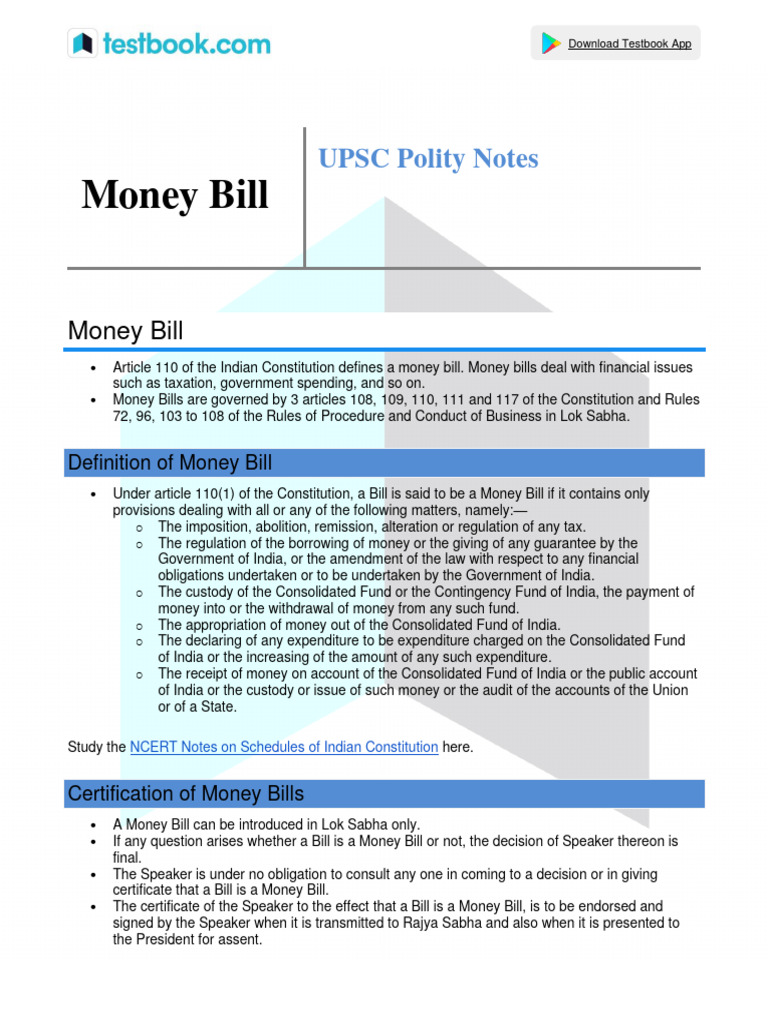 Money Bill 21ffbe7a | PDF | Legal Documents | Separation Of Powers