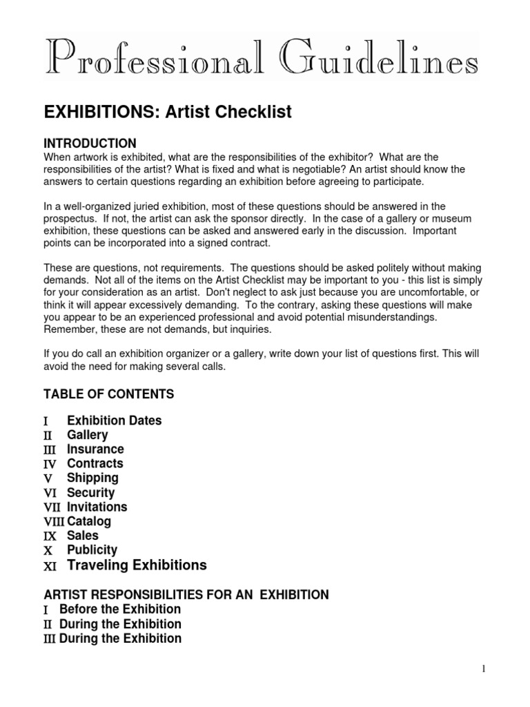 Exhibitions Artist Check | PDF | Art