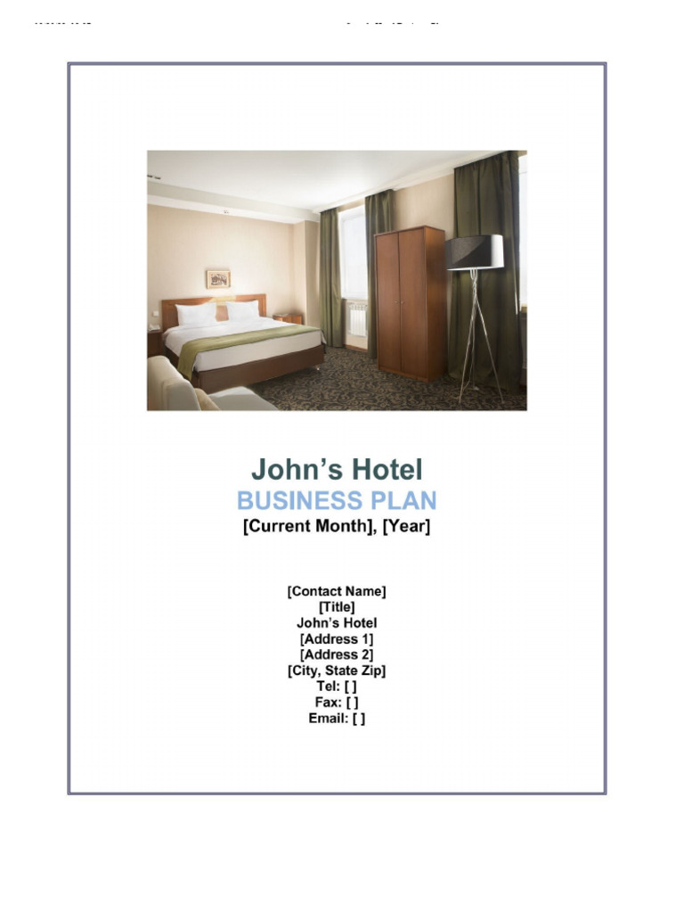 Sample Hotel Business Plan Guide | PDF