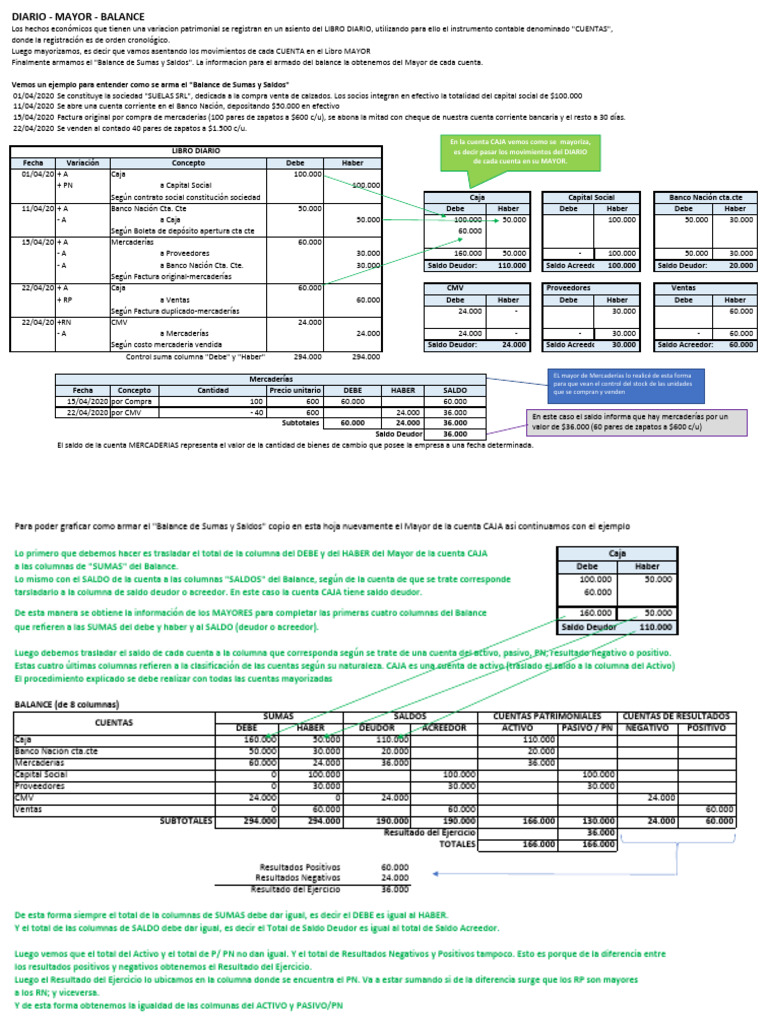 Balance de Sumas y Saldos: Ejemplo Práctico | PDF | Hoja de balance | Estado de resultados
