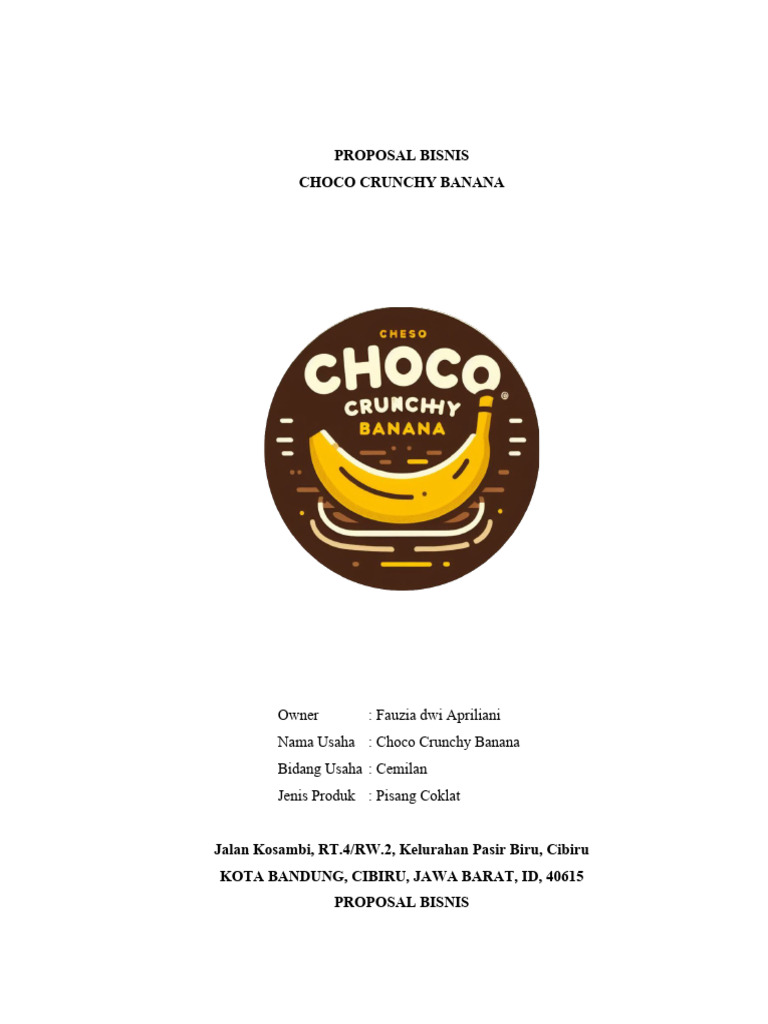 Proposal Choco Crunchy Banana | PDF