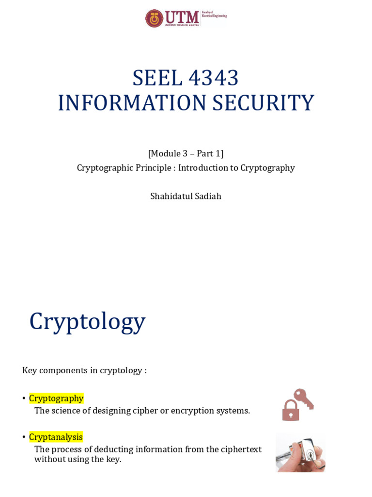 SEEL4343 - Chapter 3-Part1 | PDF | Cryptography | Encryption