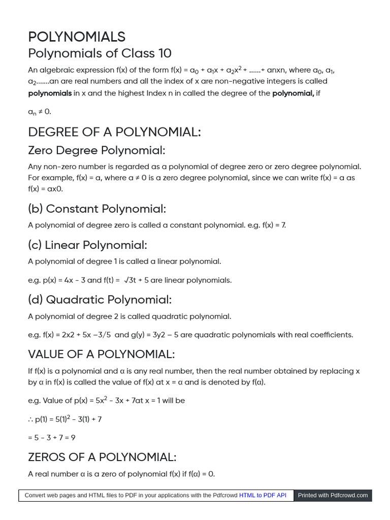 WWW PW Live Chapter Polynomial 10 | PDF | Teaching Methods & Materials | Computers
