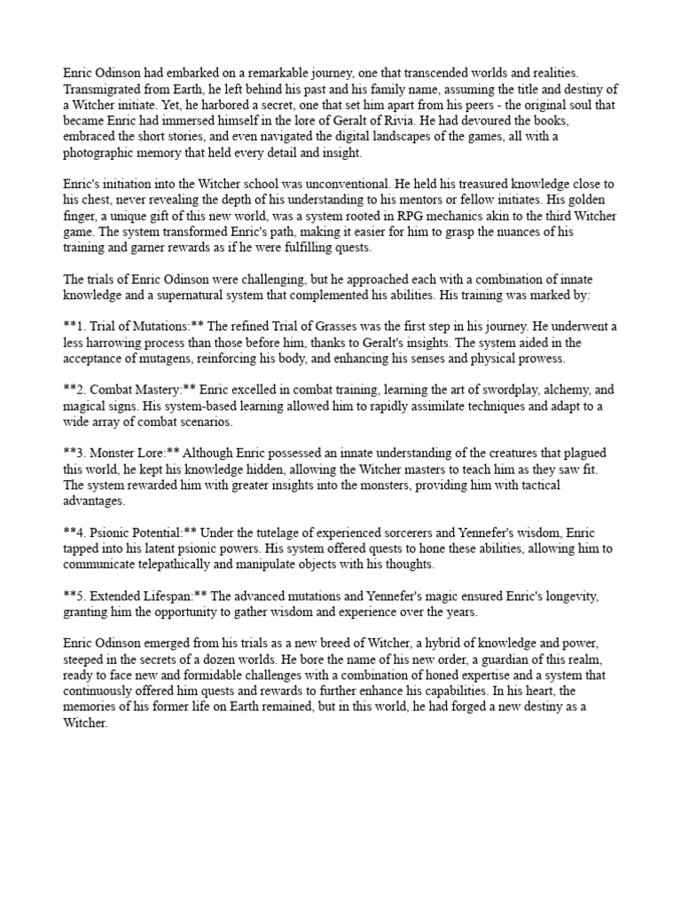 New witcher thoughts | PDF | Witchcraft | Alchemy