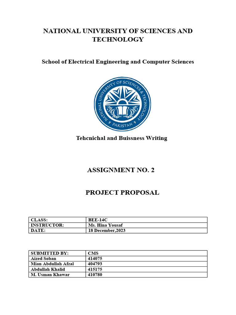 Assignment No 2 TBW Project Proposal | PDF | Infrastructure | Non Governmental Organization