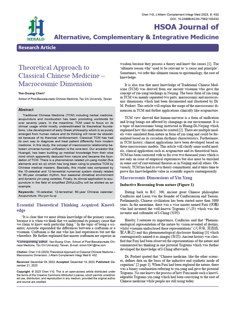 Theoretical Approach To Classical Chinese Medicine Macrocosmic ...