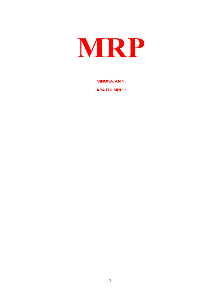 MRP Sap B1 PDF | PDF
