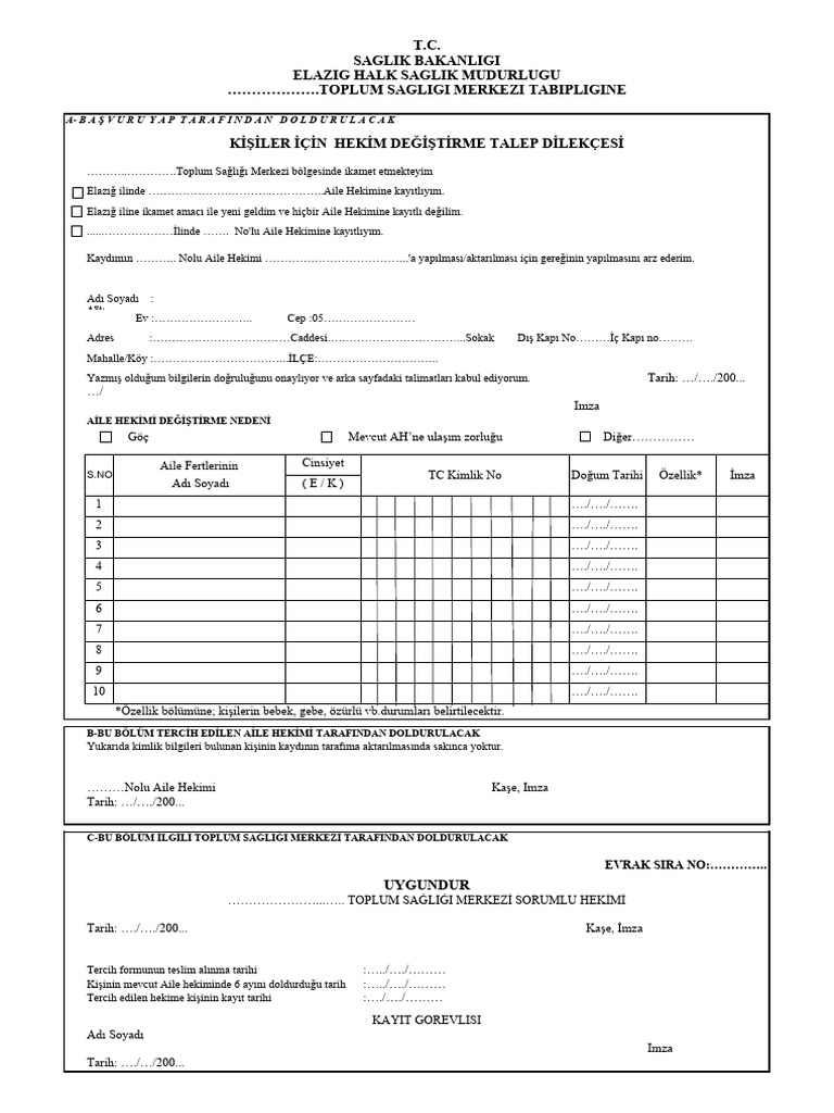 aile-hekimi-degistirme-formuxls | PDF aile-hekimi-degistirme-formuxls | PDF