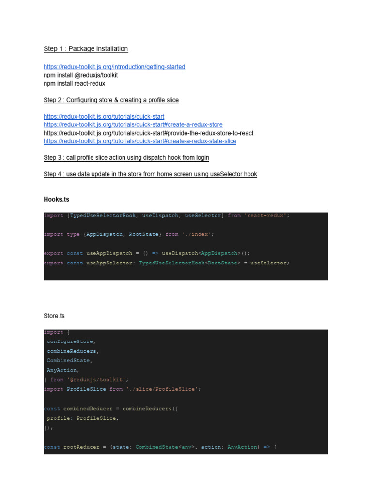 Redux Toolkit Implementation | PDF