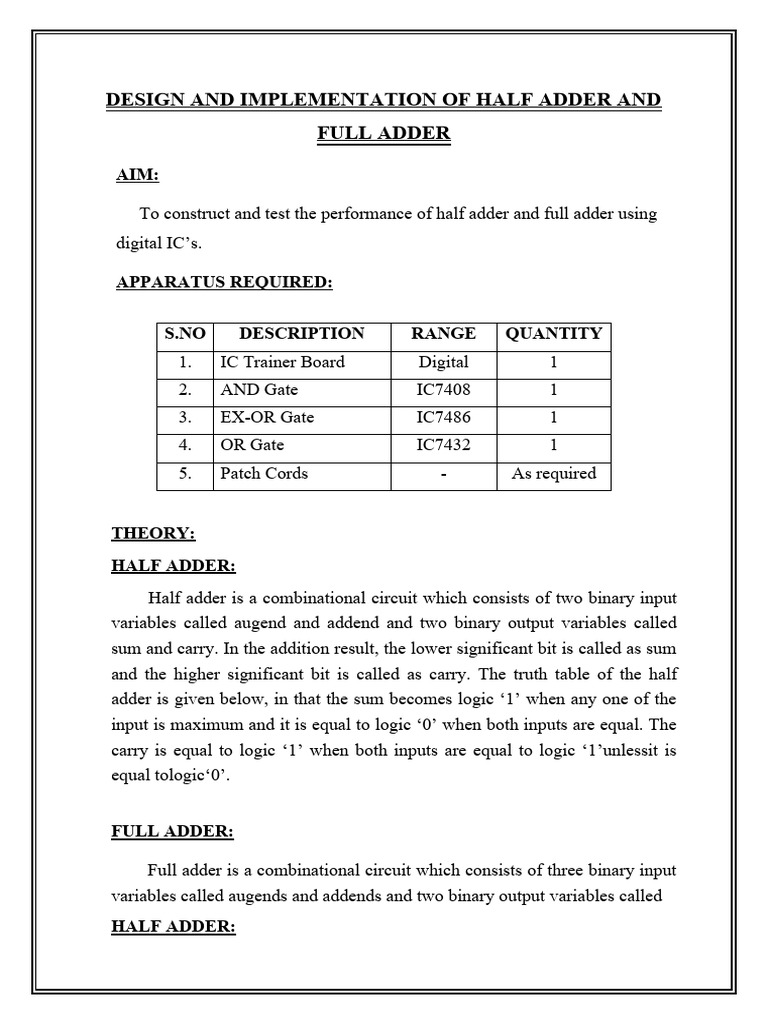 DSD Manual | PDF | Subtraction | Logic Gate