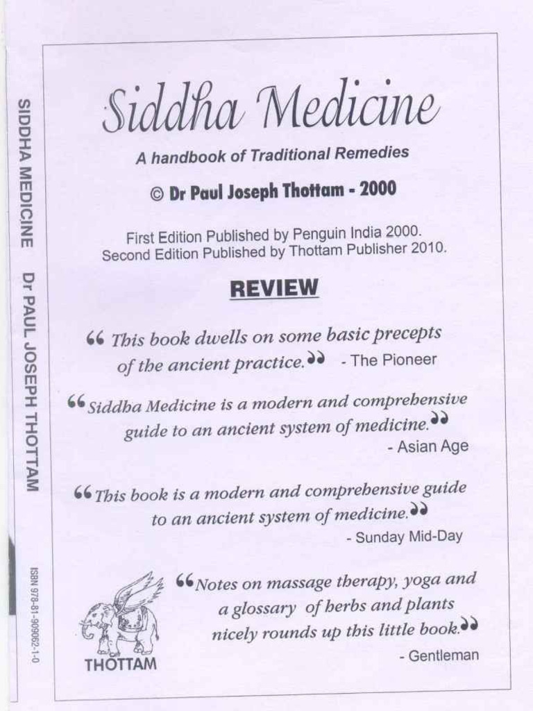 Siddha Medicine Handbook of Traditional Remedies (Pdfdrive) | PDF ...