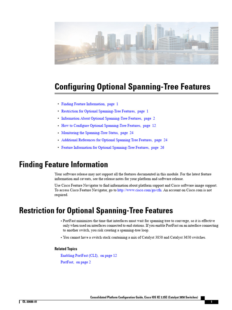 Configuring Optional Spanning-Tree Features | PDF | Network Switch | Computing