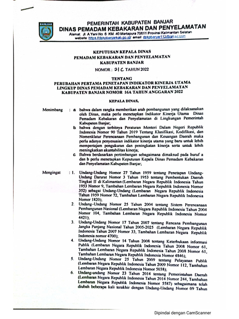 Perubahan SK IKU DPKP | PDF