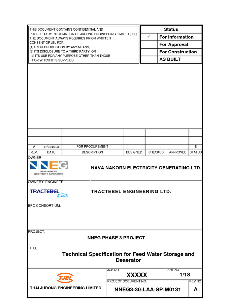 NNEG3-30-LAA-SP-M0131_A Technical Specification for Feed Water Storage ...