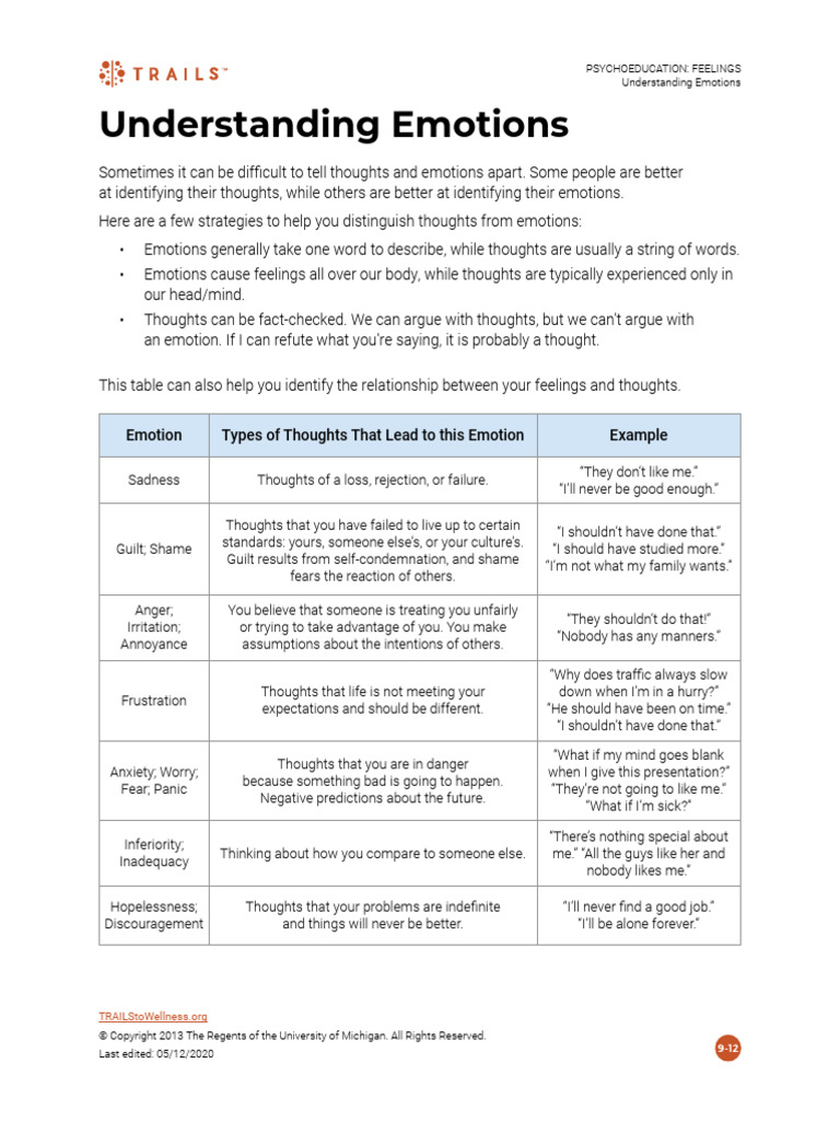 Understanding Emotions | PDF | Emotions | Thought