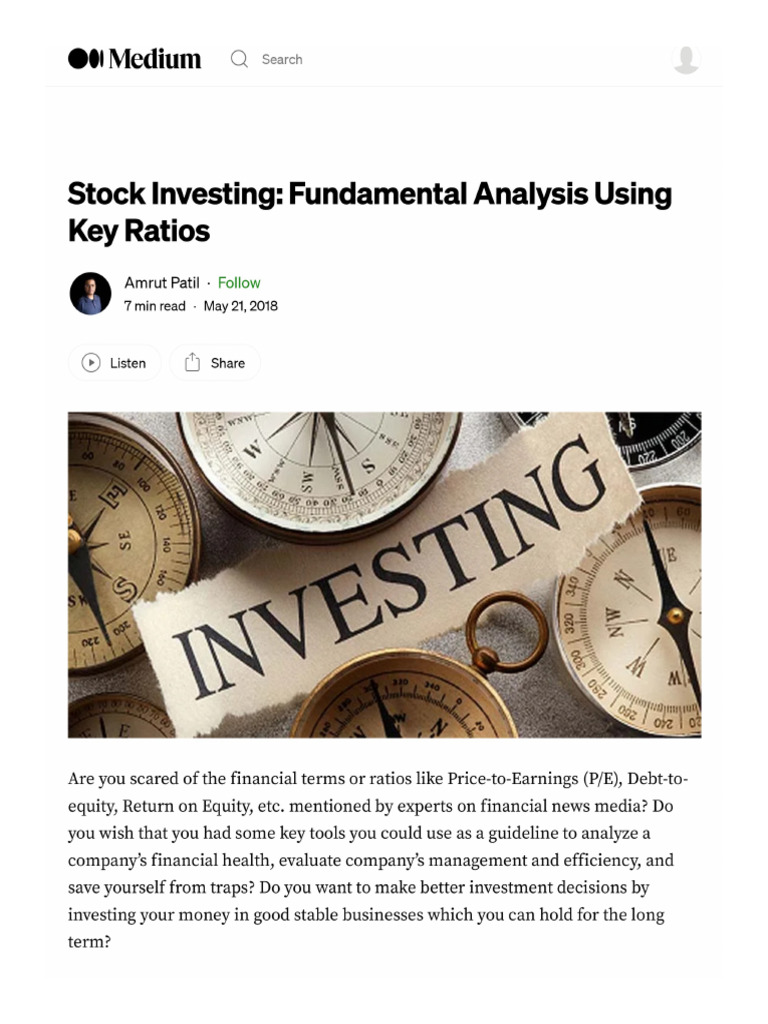 Fundamental Analysis Using Ratios | PDF