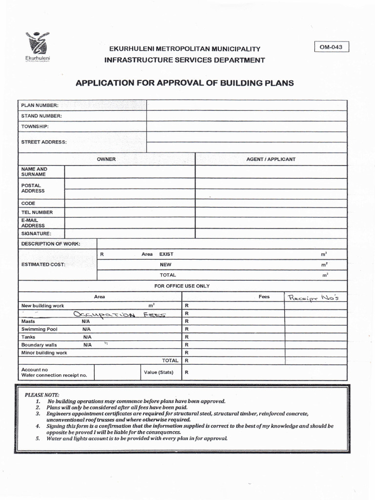 Ekurhuleni Building Plan Application Guide | PDF
