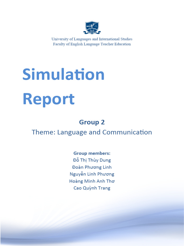 [GROUP 2] Simulation Report | PDF | Simulation | Educational Technology
