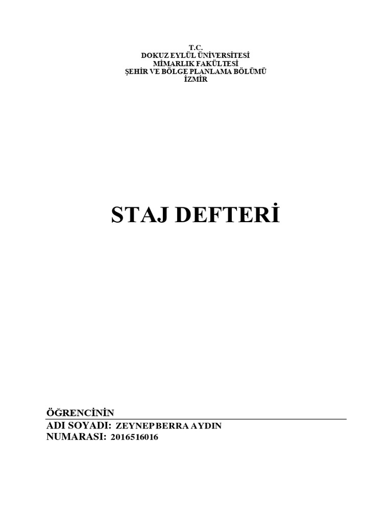 Staj Defteri | PDF