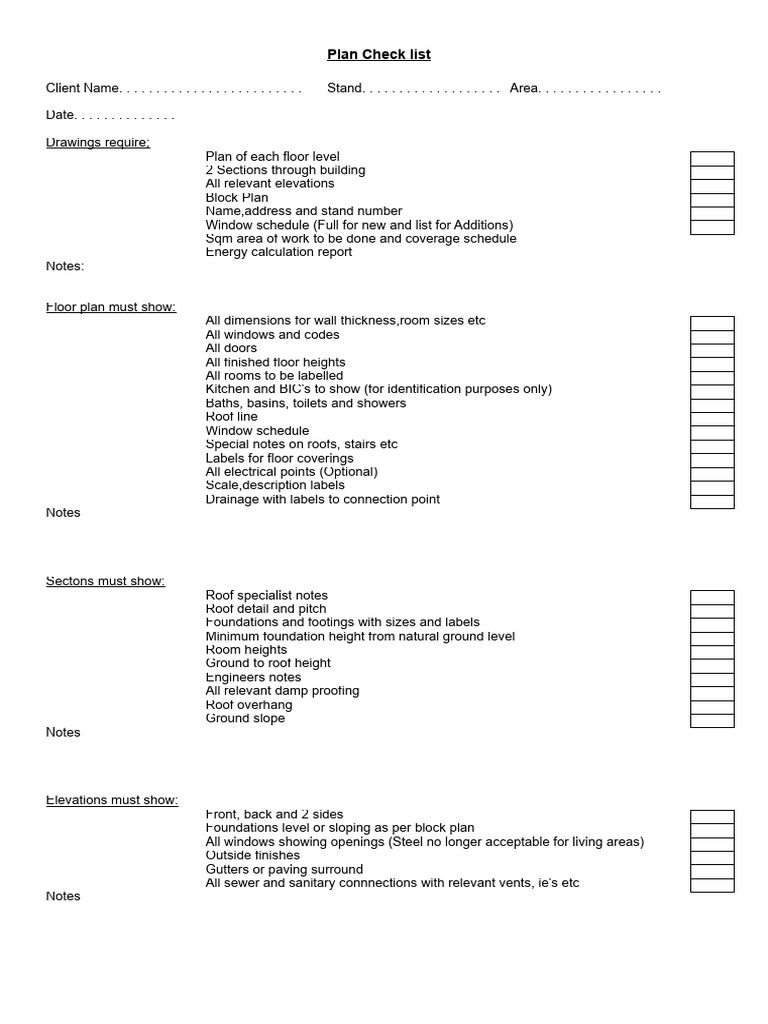 Plan Check List For Plan Submission | PDF | Sanitary Sewer | Roof