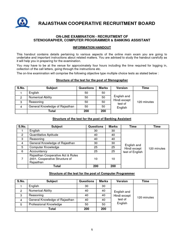 Handouts Computer Prog Banking Assistant Sten English Pdf Multiple Choice Identity Document